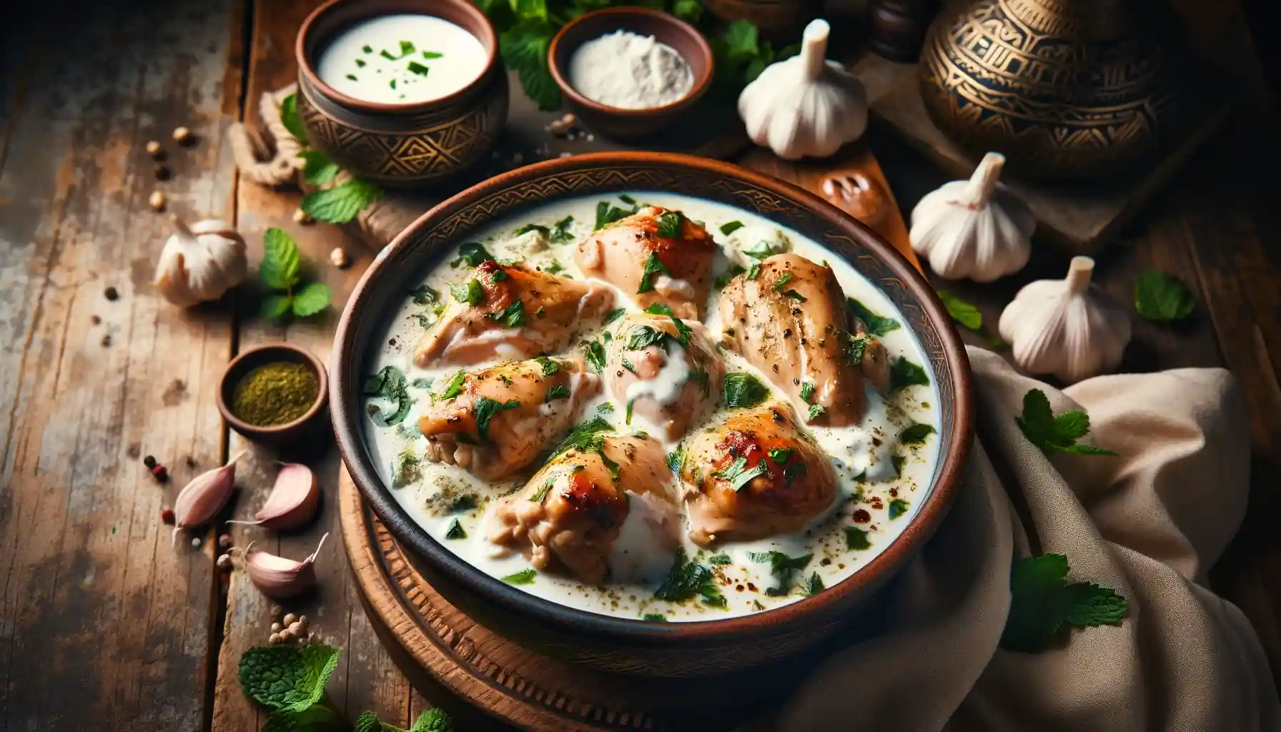 طريقة عمل الشاكرية الشامية بالدجاج مع لبن الجنيدي - مطبخ الجنيدي